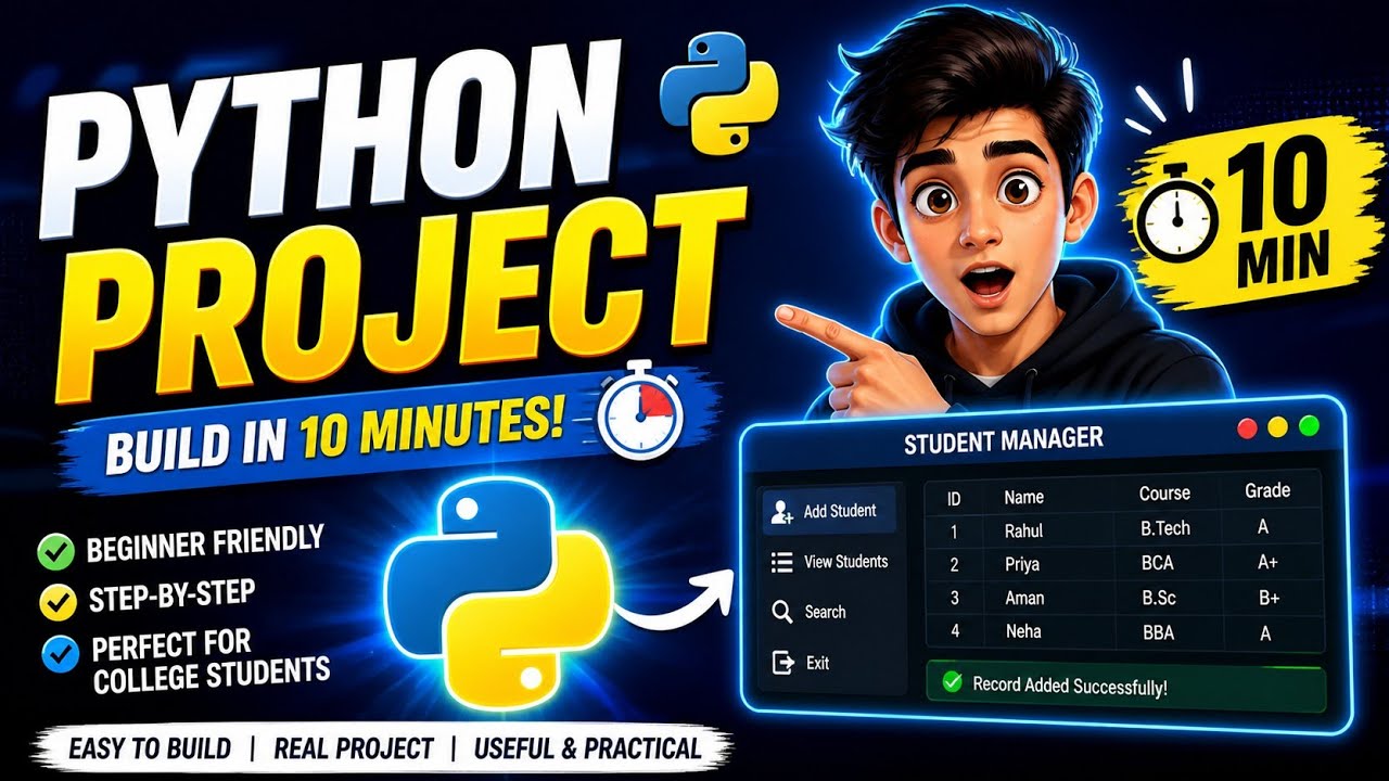 “Python Mini Project for College Students 🔥 Easy & Fast”