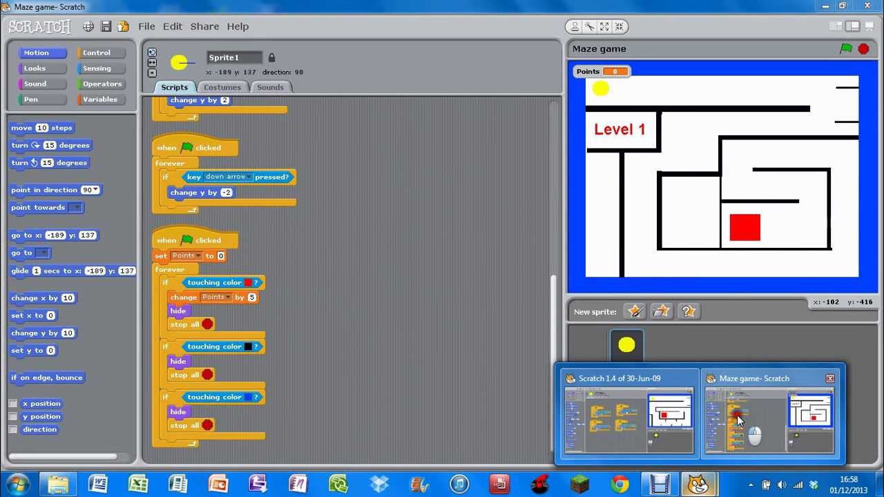 Scratch maze game tutorial part 1