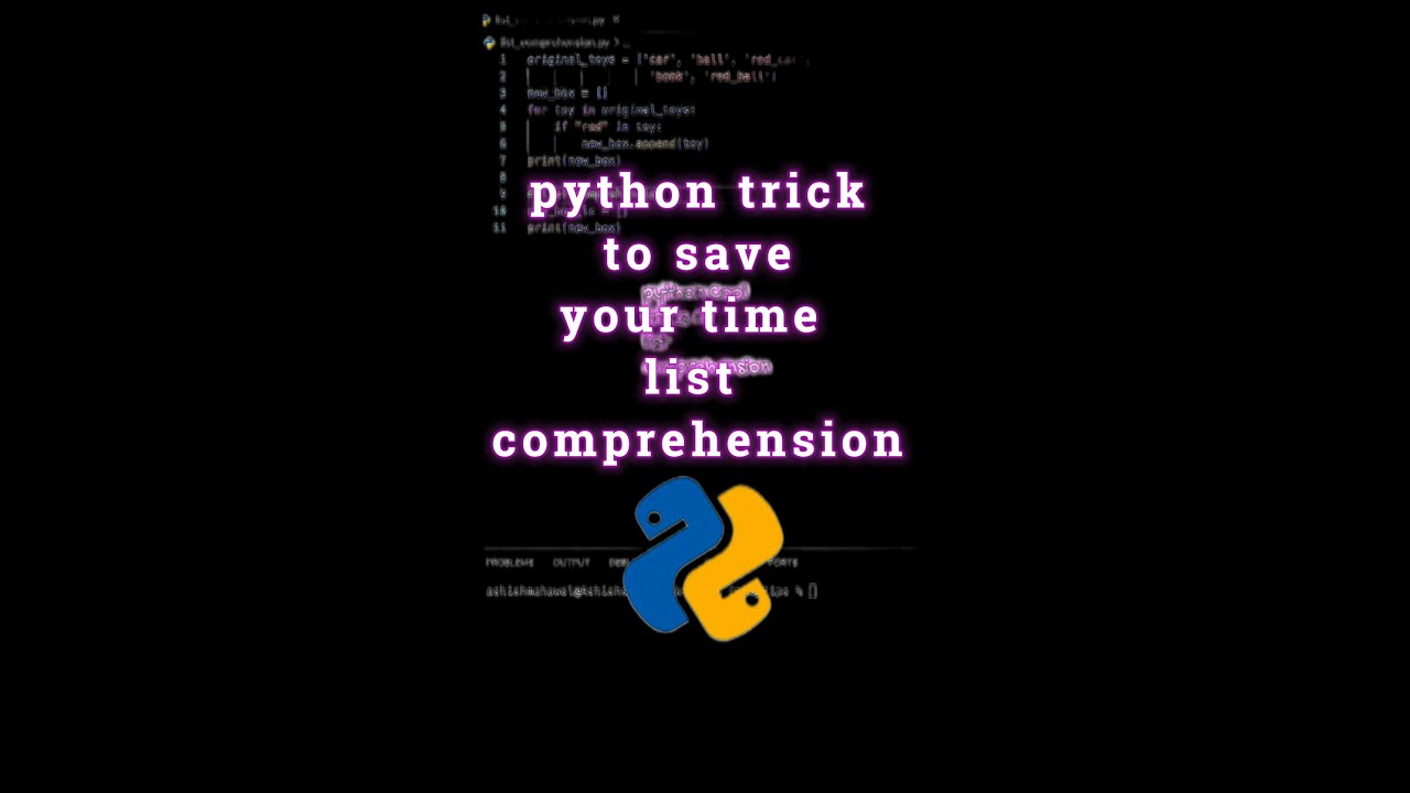 Python Cool Trick #2 to save your time List comprehension #pythonprogramming