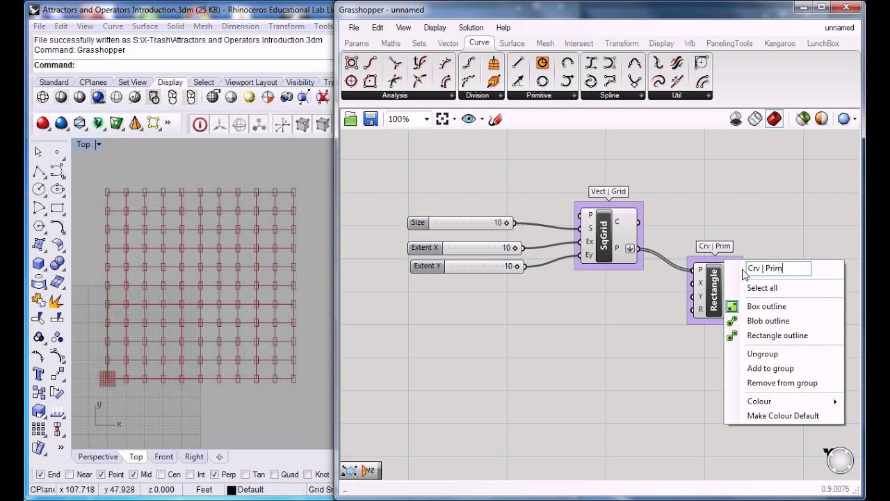Grasshopper - Attractors and Operators 1