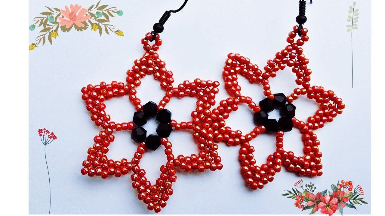DIY Beaded Poinsettia Earrings | Easy Christmas Flower Tutorial