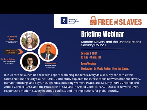 Webinar - Modern Slavery and the United Nations Security Council