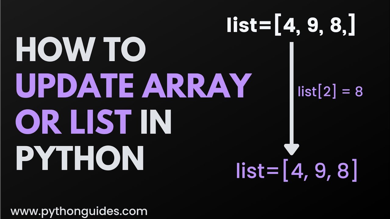 How to Update Array in Python | Update Python List | Python List Beginner Tutorial