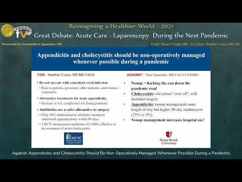 Appendicitis and Cholecystitis Should Be Non-Operatively Managed Whenever Possible During a Pand...