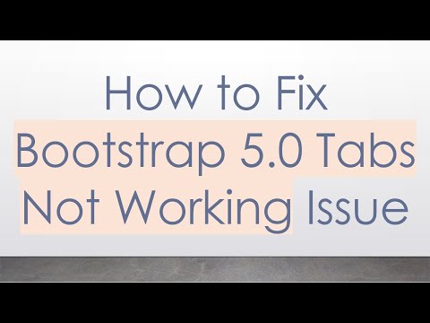 How to Fix Bootstrap 5.0 Tabs Not Working Issue