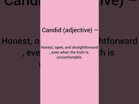 Word of the day Candid/#vocabs #synonyms #antonyms #vocabulary #newwords #wordvice #learnvocabulary
