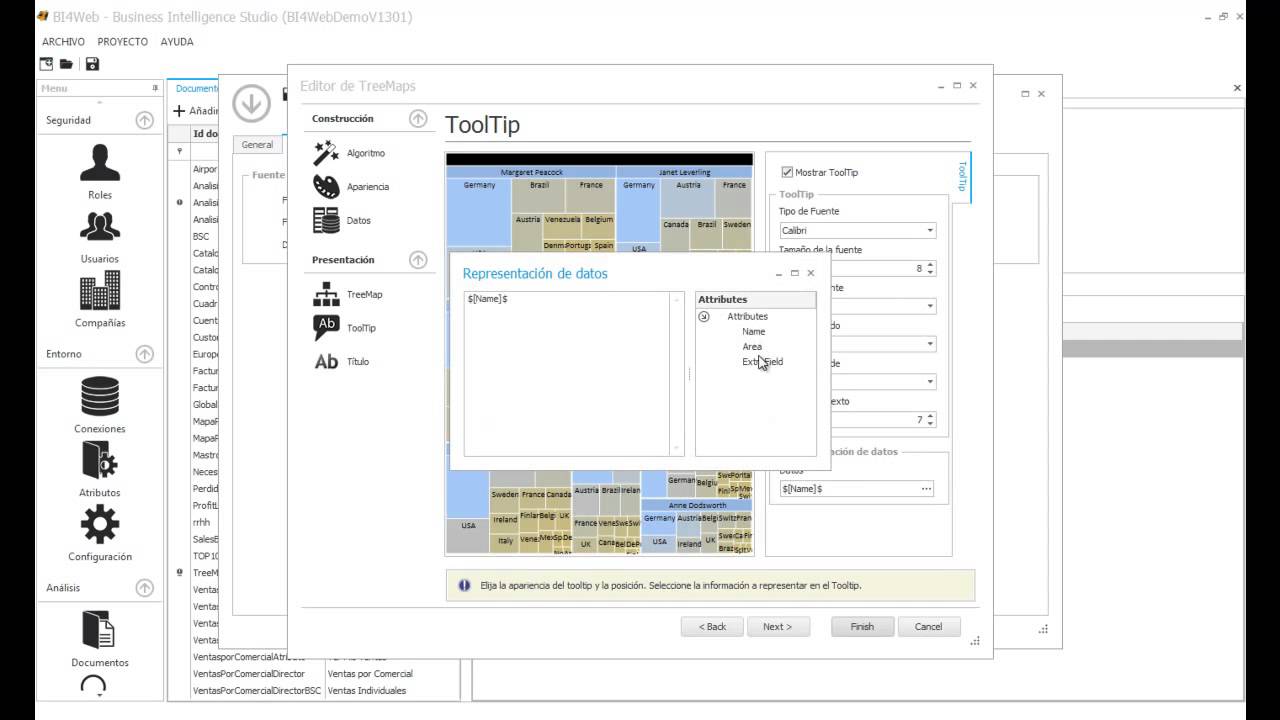 BI4Web TreeMap Control Tutorial EN