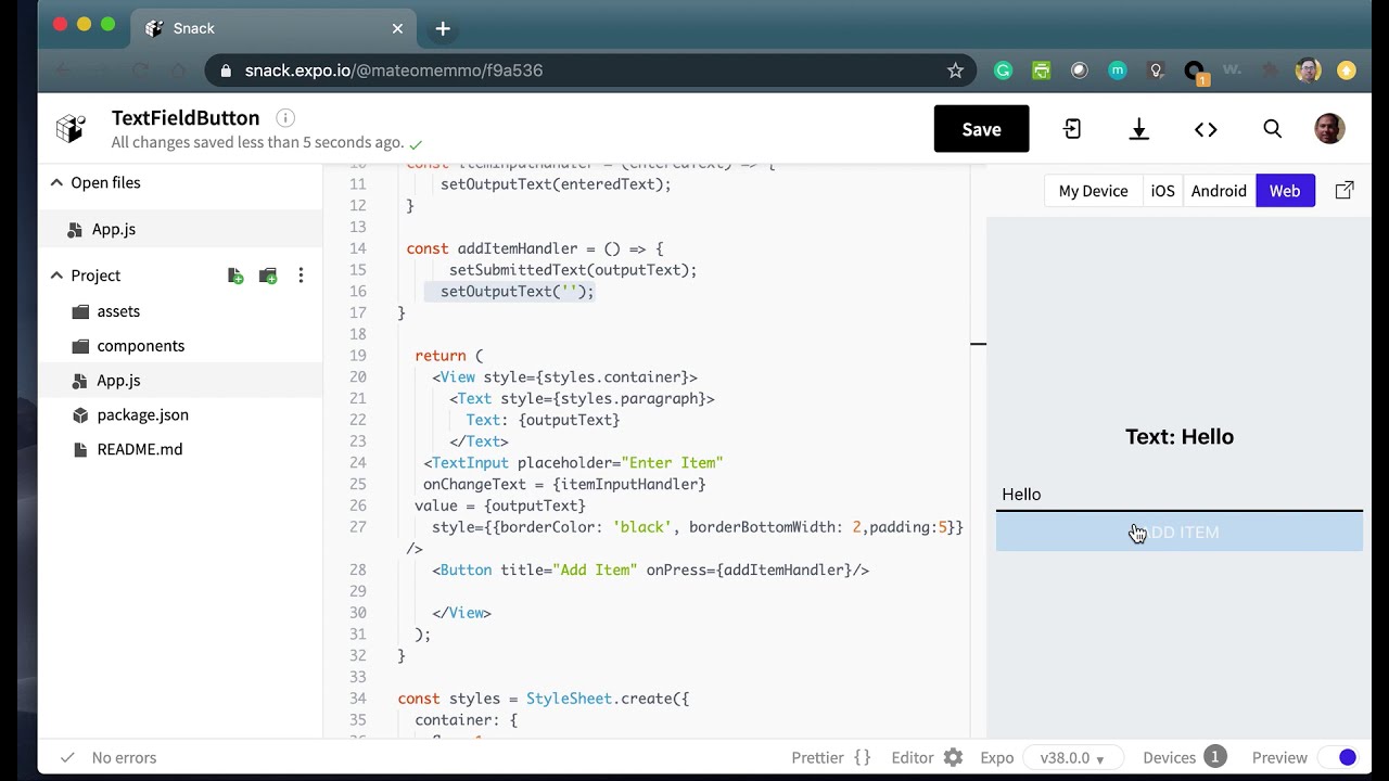React Native Part 11 - Text Input