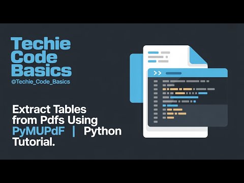 Extract Tables from PDFs Using PyMuPDF | Python Tutorial