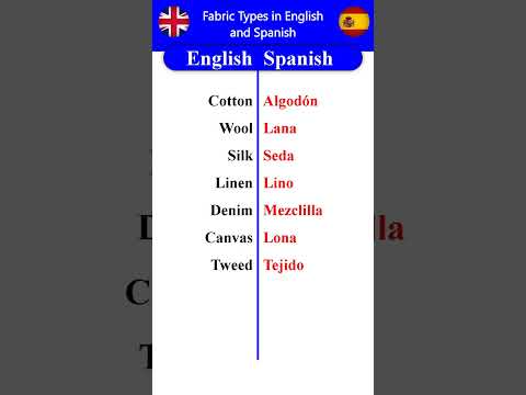 How to say these Fabric Types Basic Spanish Class Beginners #spanish #learnspanish #spanishteacher