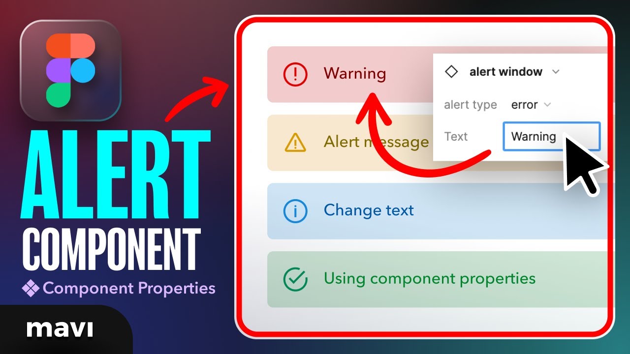 Create an Alert Window Using Component Properties (Figma Tutorial)