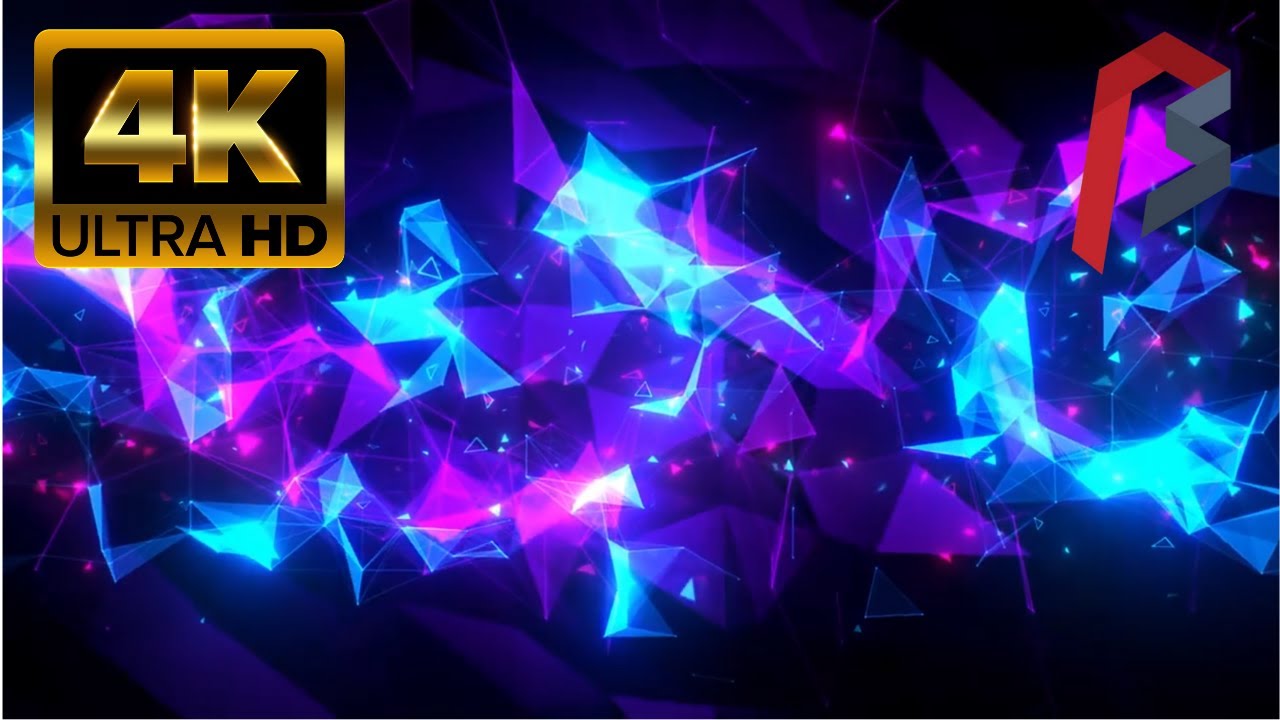 Neon Purple Triangular Geometric Bright Looped Animation Background Stock Video