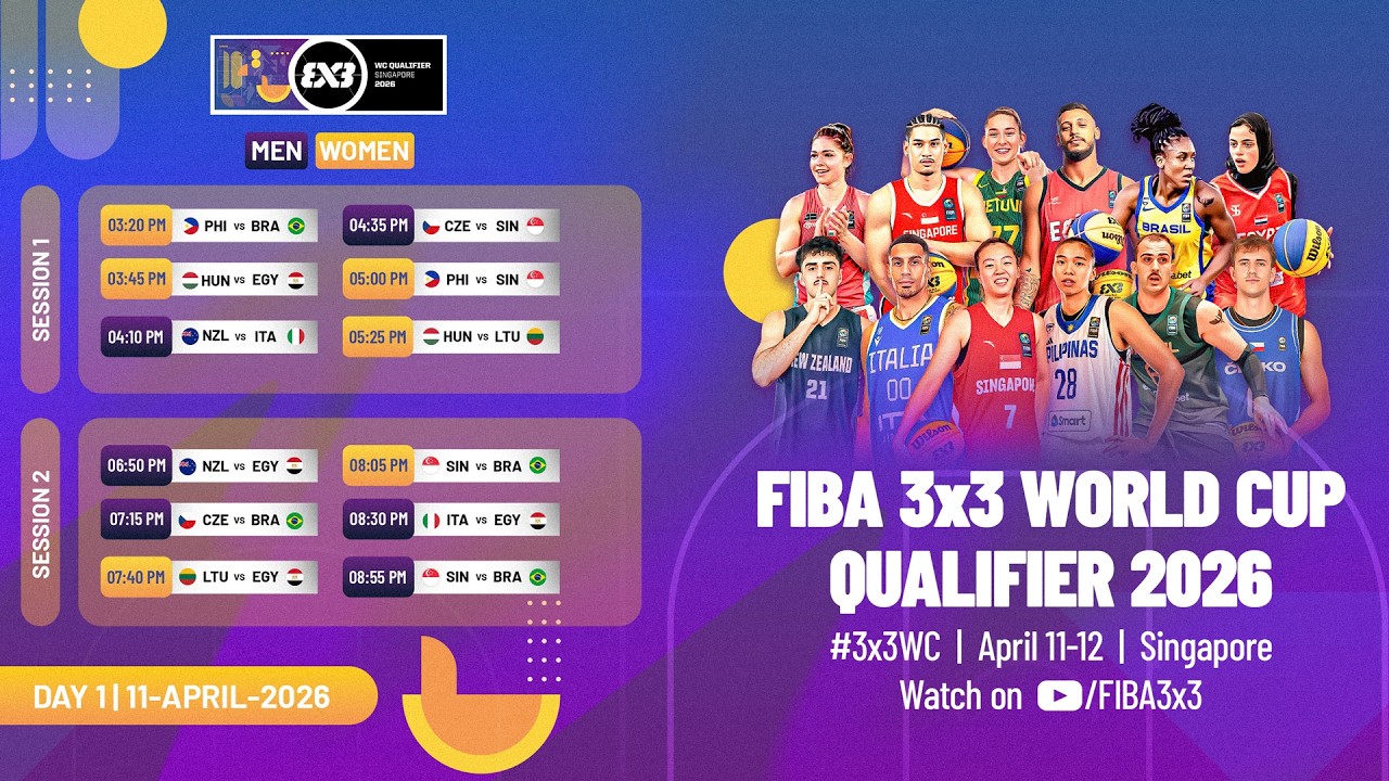 LIVE 🔴 FIBA 3x3 World Cup Qualifier 2026 | Day 1 - Session 2 | #3x3Basketball