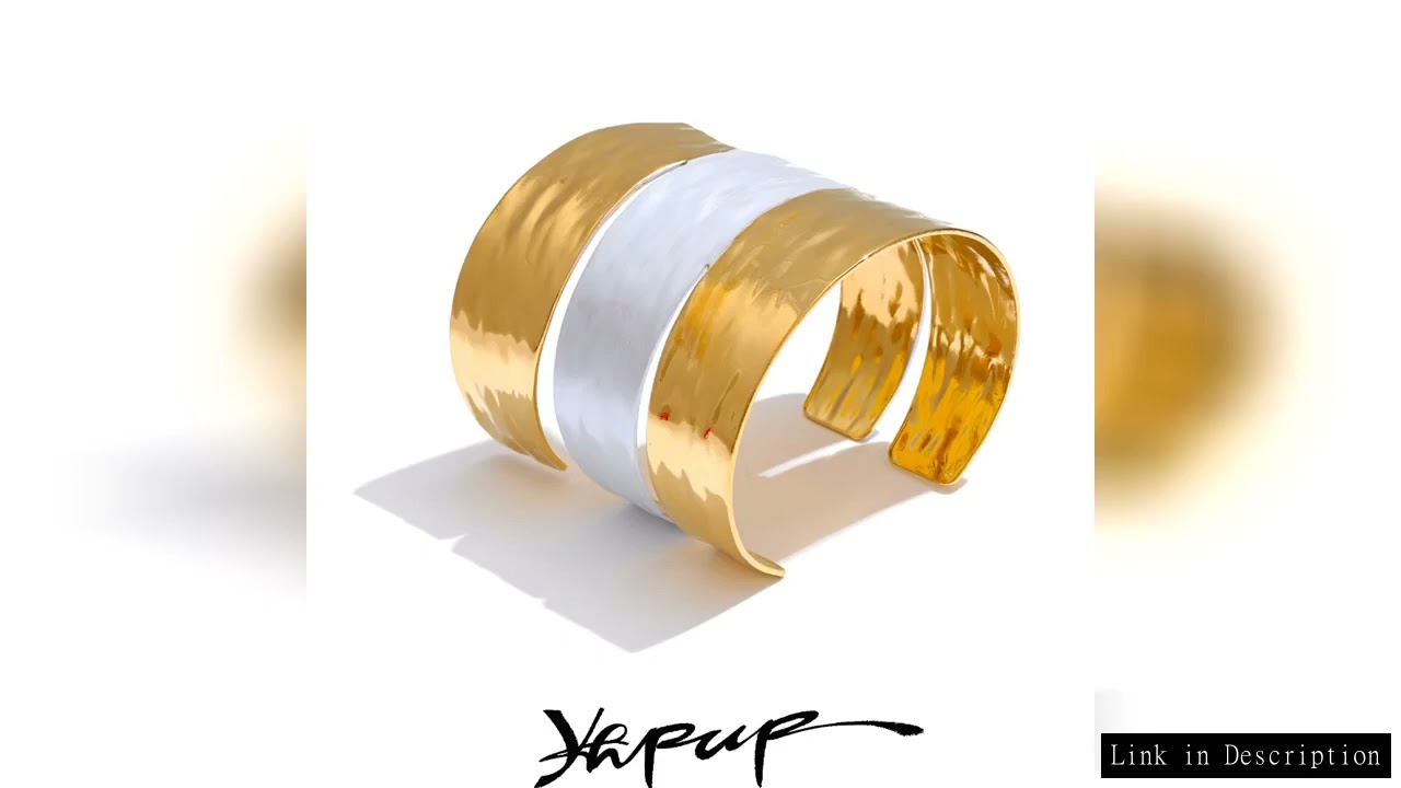 Yhpup 64mm Statement Stainless Steel Paint Layer Wide Large Cuff Bracelet Bangle 2025 Fashion Trendy