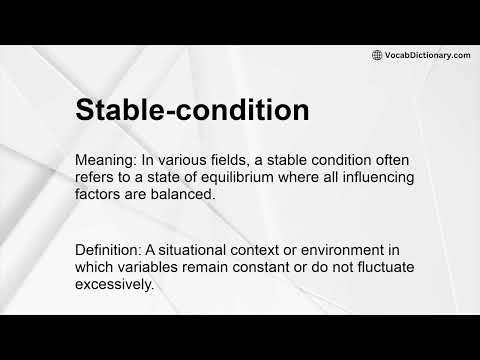 Stable-condition Meaning