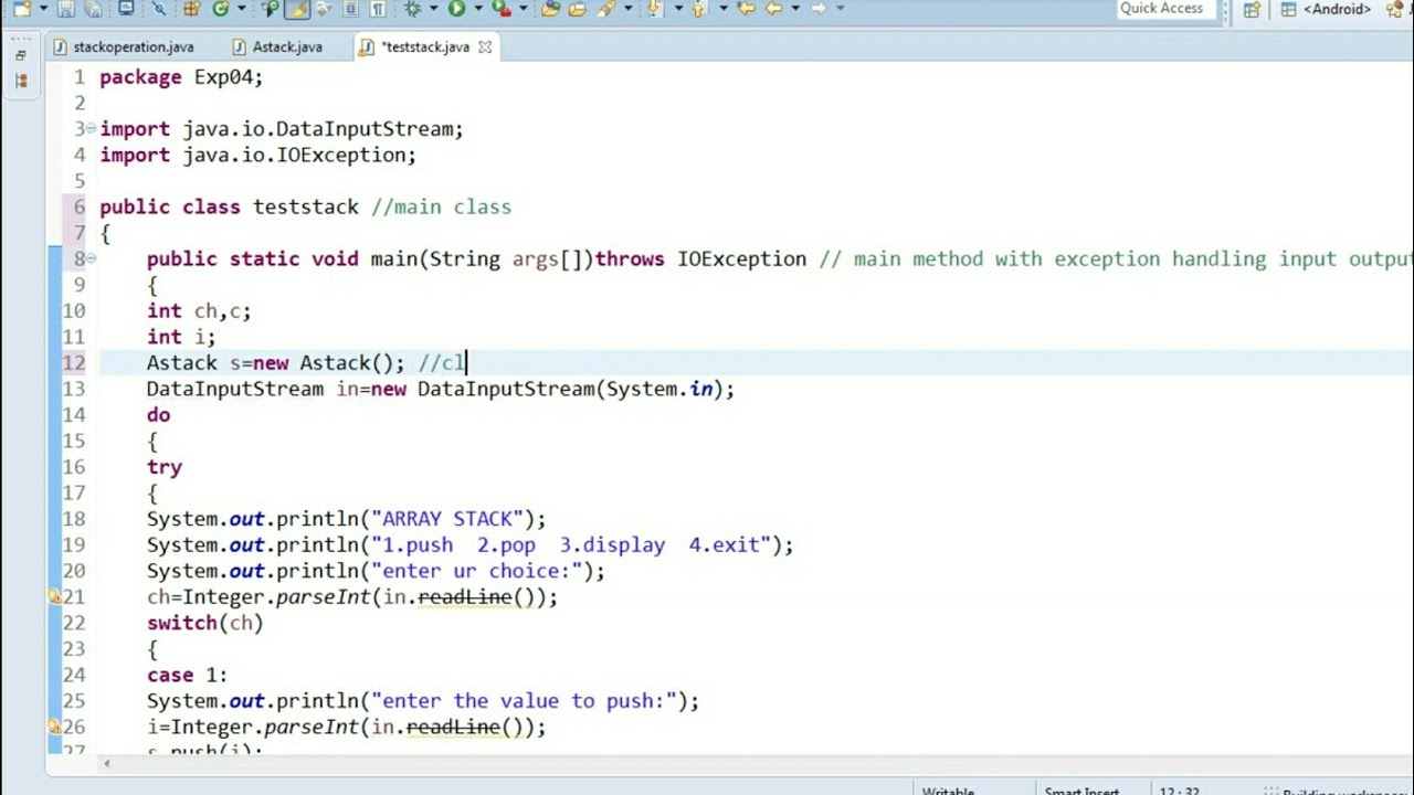 CS8383 OOPL Experiment 04 Java Programming  Stack ADT for Anna University Regulations