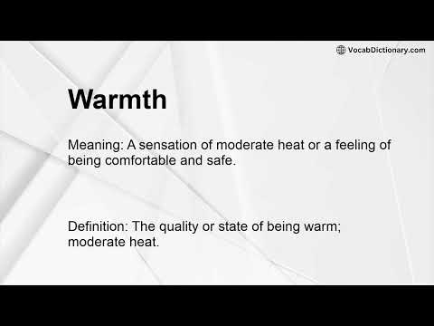 Warmth Meaning