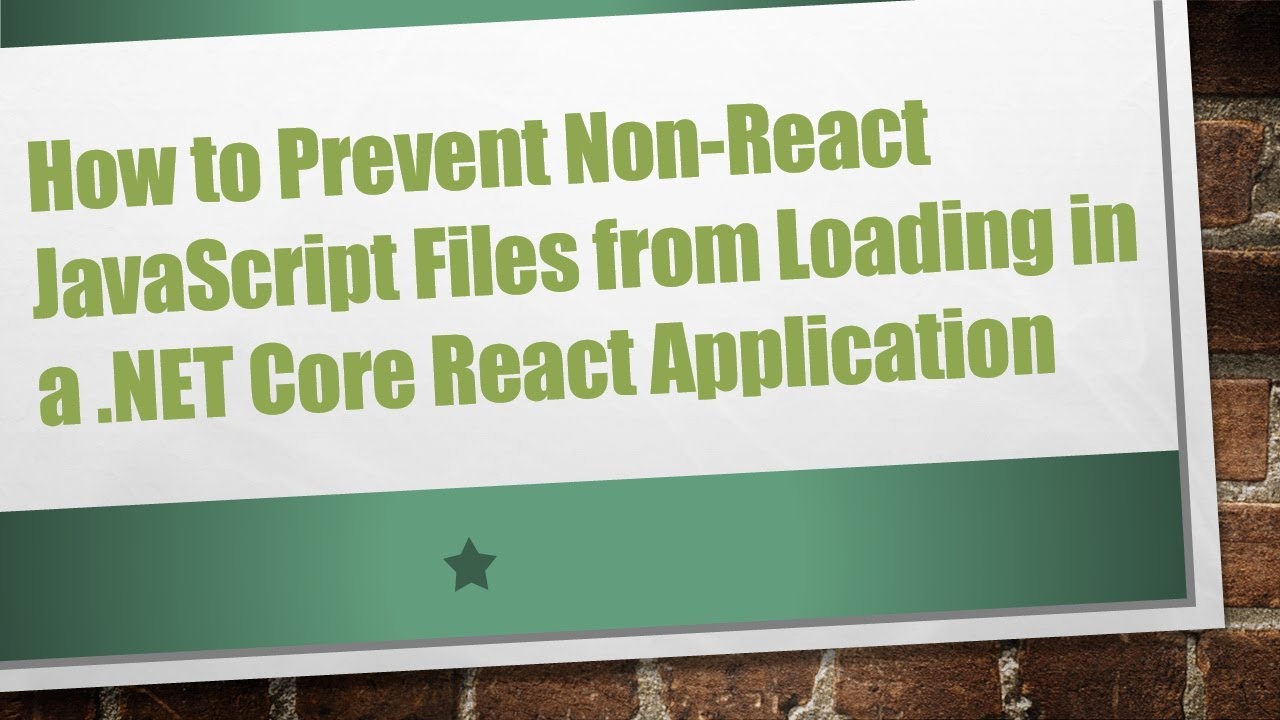How to Prevent Non-React JavaScript Files from Loading in a .NET Core React Application