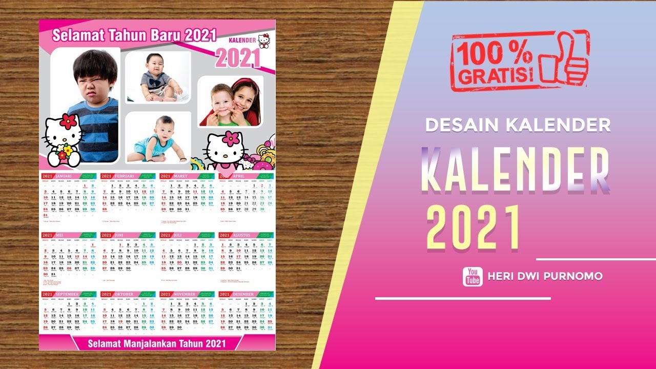 Download Desain Kalender 2021 hello kity