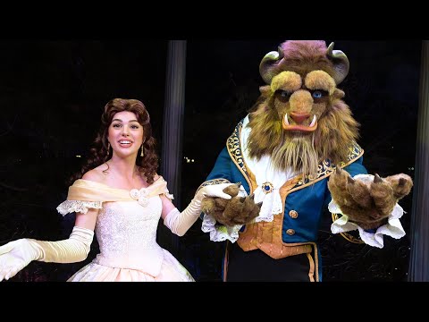 Belle in Ball Gown & Beast Greet us at EPCOT - IPW Private Event, June 2022 - Beauty & The Beast