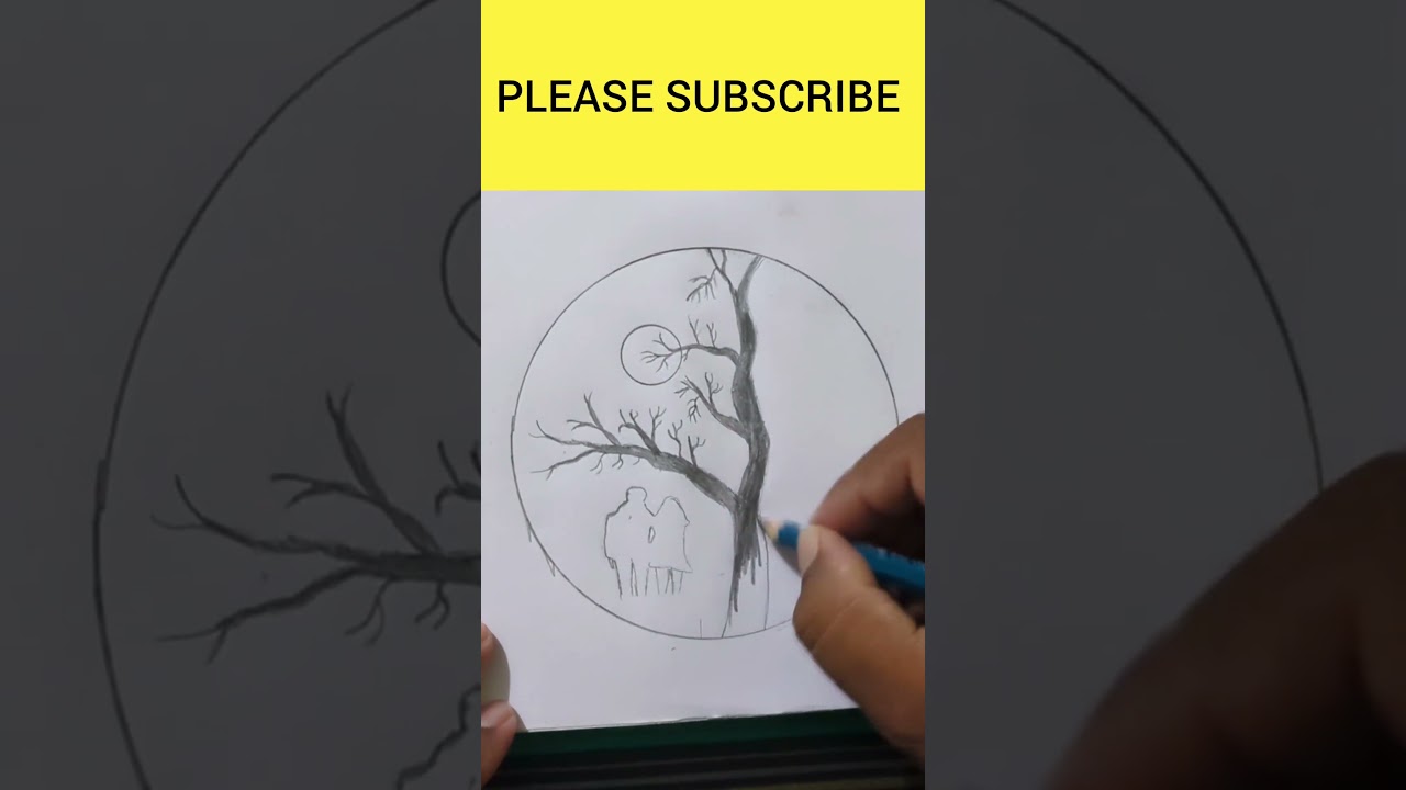 Nature landscape easy drawing #shorts #ytshorts #shortsvideo #youtube #nature #art #drawing