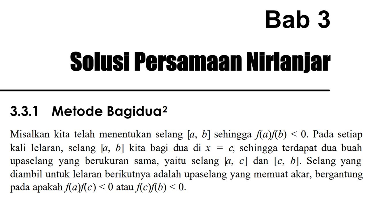 METODE NUMERIK (Metode Bagi Dua)