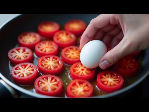 1 Tomate mit 3 Eiern! Schnelles Frühstück in 5 Minuten!