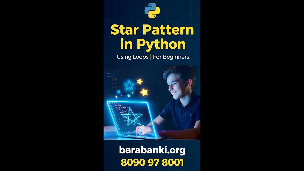 Day 06 : Star Pattern in Python | Print Patterns using Loops | Python for Beginners