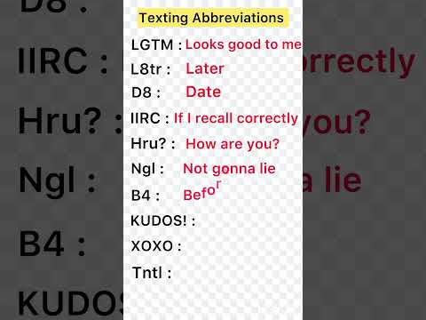 Texting Abbreviations 🤳 #englishworld #english #shortviral #shorts #abbrevations #learnenglish #yt