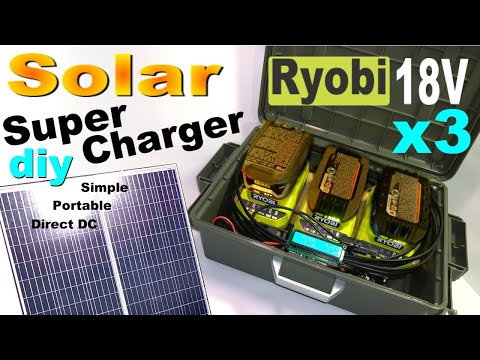 Building a Ryobi 18V Solar Super Charger x3 #DIY battery SuperCharger - simple, flexible & portable!