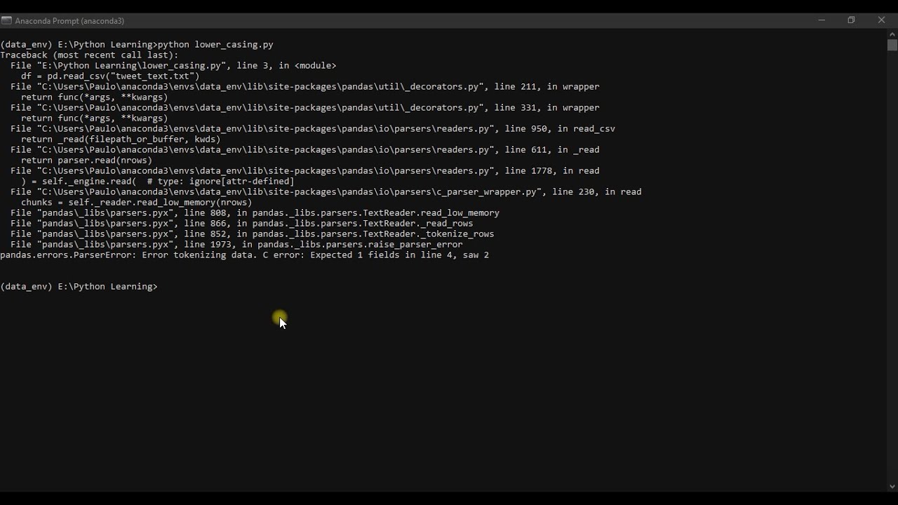 [ SOLVED ]: pandas error tokenizing on reading files | read csv pandas python: