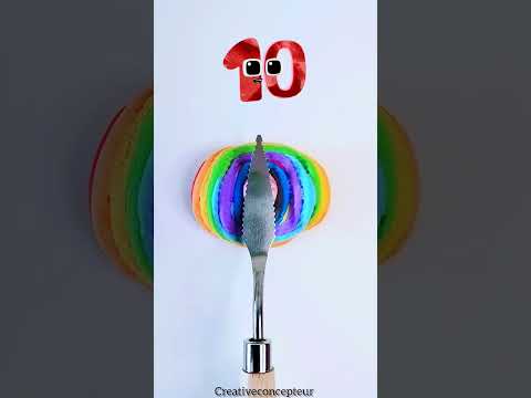 Mixing Wonderland Numbers 0 to 10 #colormixing #satisfying #wonderland #shorts #wonderlandnumbers