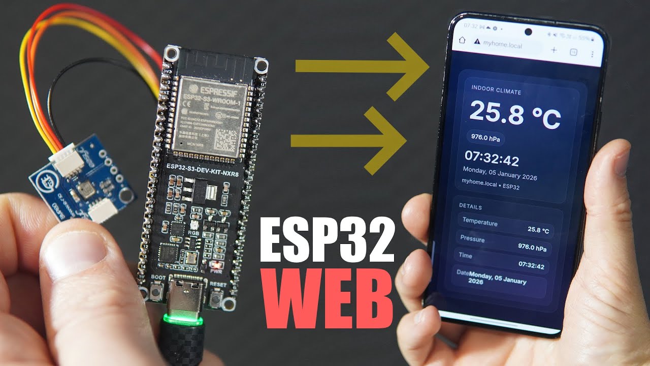 ESP32 Web Server Step by Step | Time, Temperature & Modern UI