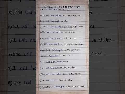 Examples Of Future Perfect Tense|Future Perfect Tense Examples| Future Perfect Tense|Perfect Tense