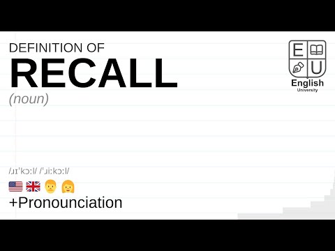 RECALL meaning, definition & pronunciation | What is RECALL? | How to say RECALL