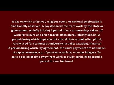 what is the meaning of holiday