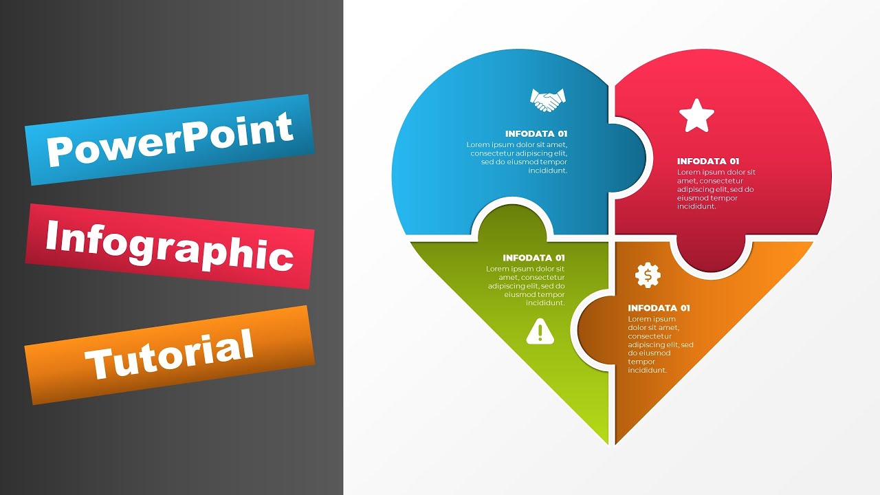 How To Create Heart Puzzle Infographic | PowerPoint Tutorial