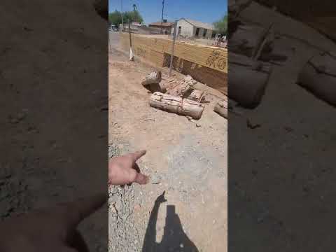 Walking a concrete slab on the new house on Wittman AZ