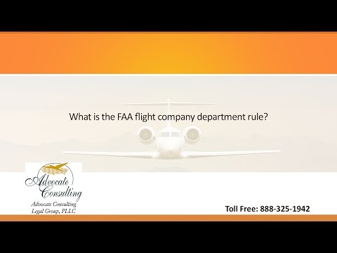 What is the FAA flight company department rule?