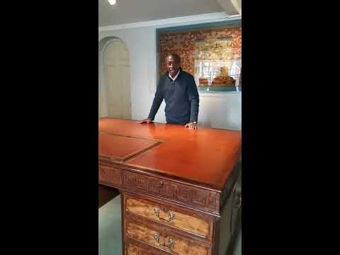 Large Chippendale period mahogany partners desk