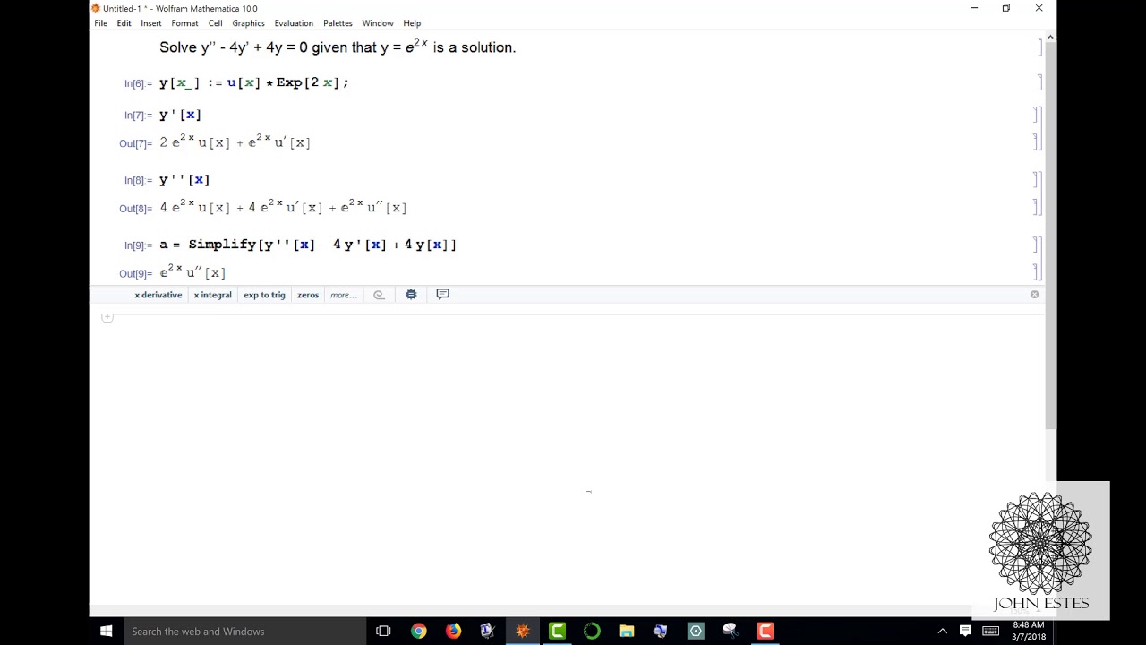 Reduction of Order in Mathematica