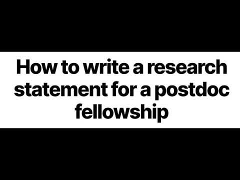 How to write a research statement for a postdoc fellowship