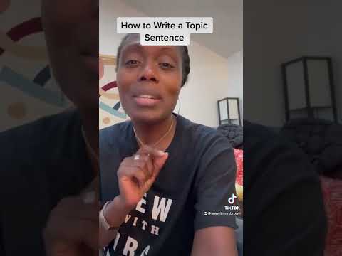 How to Write a Topic Sentence