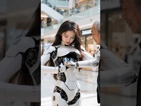 Beautiful female robot: Replace the battery #robot