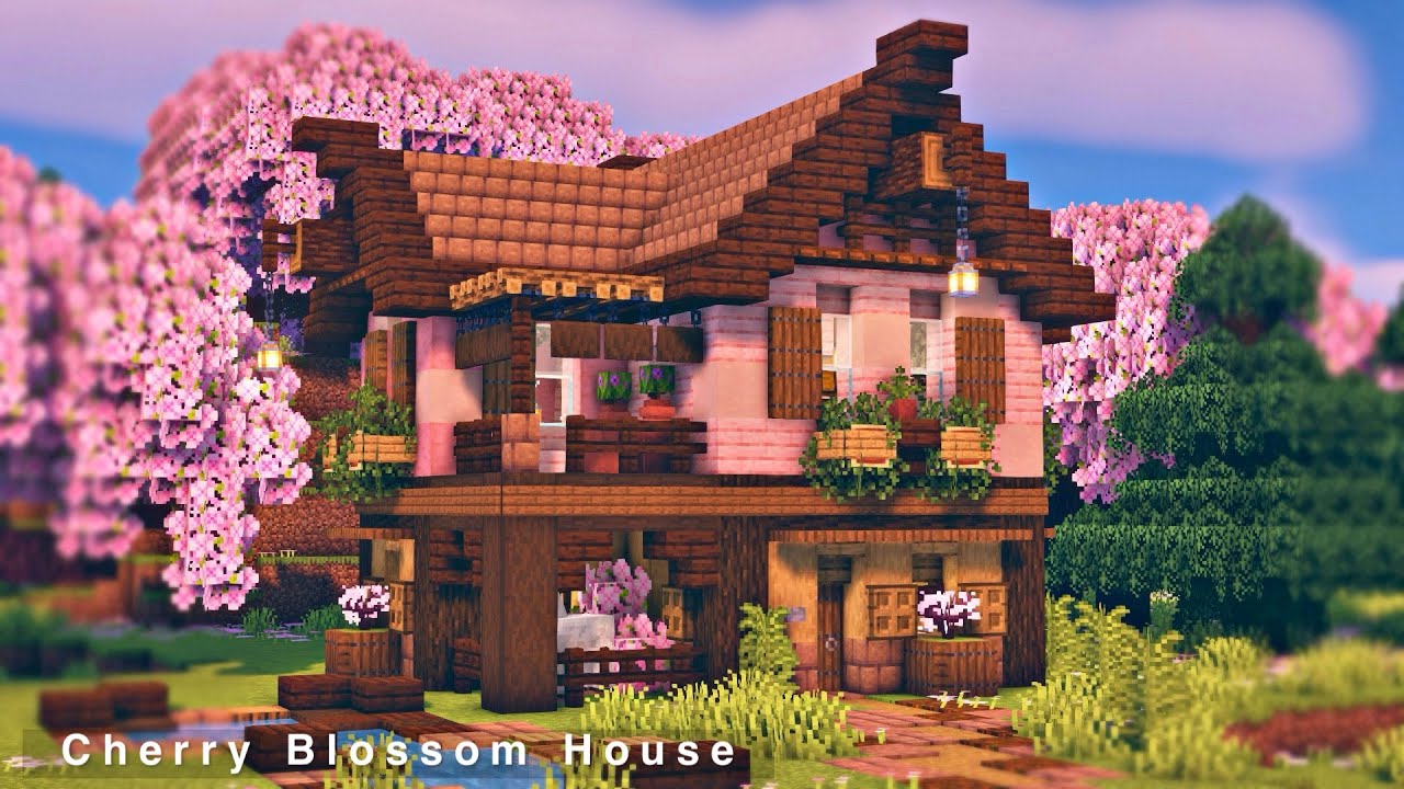 Minecraft | How to Build a Cherry Blossom House | Tutorial - Minecraft Builders