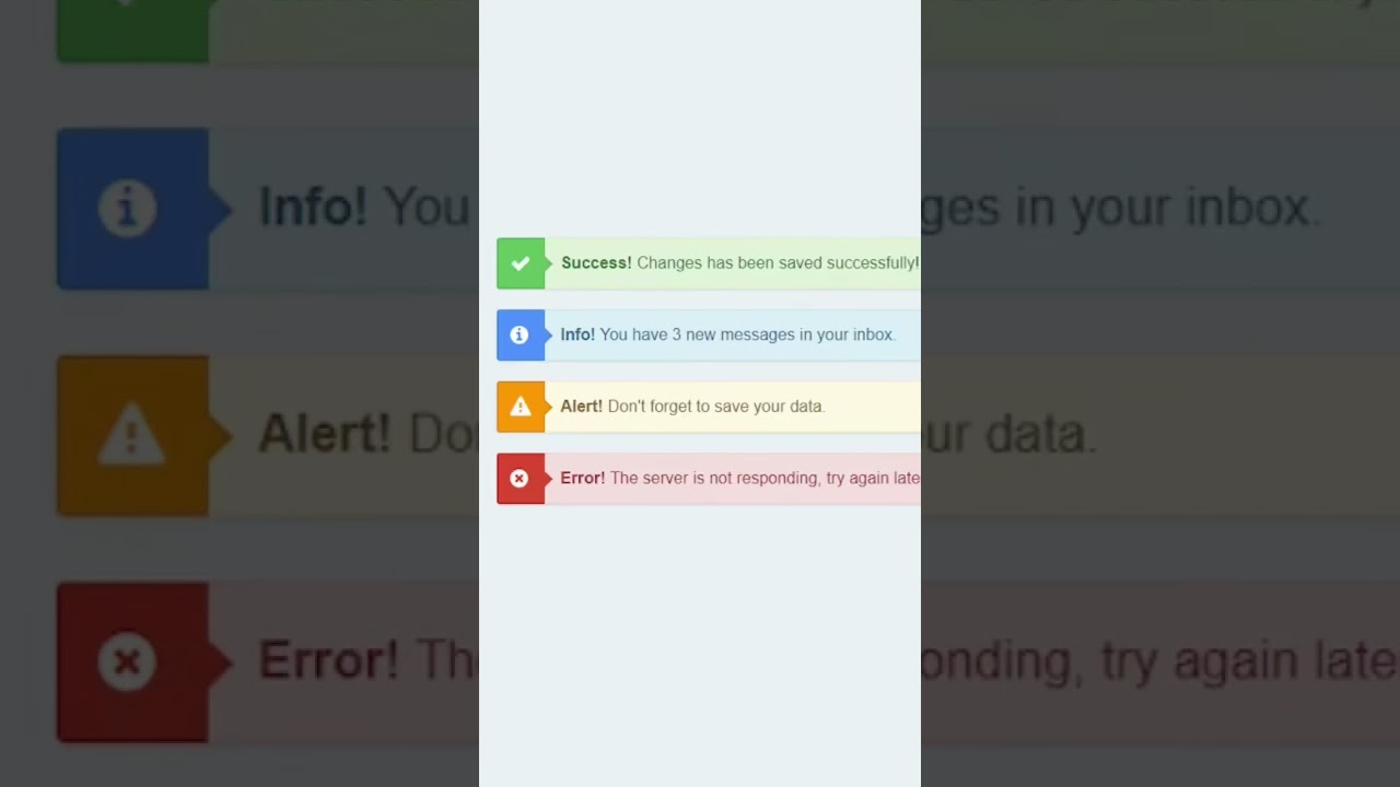 Custom Warning Alert Notification using HTML CSS & Bootstrap