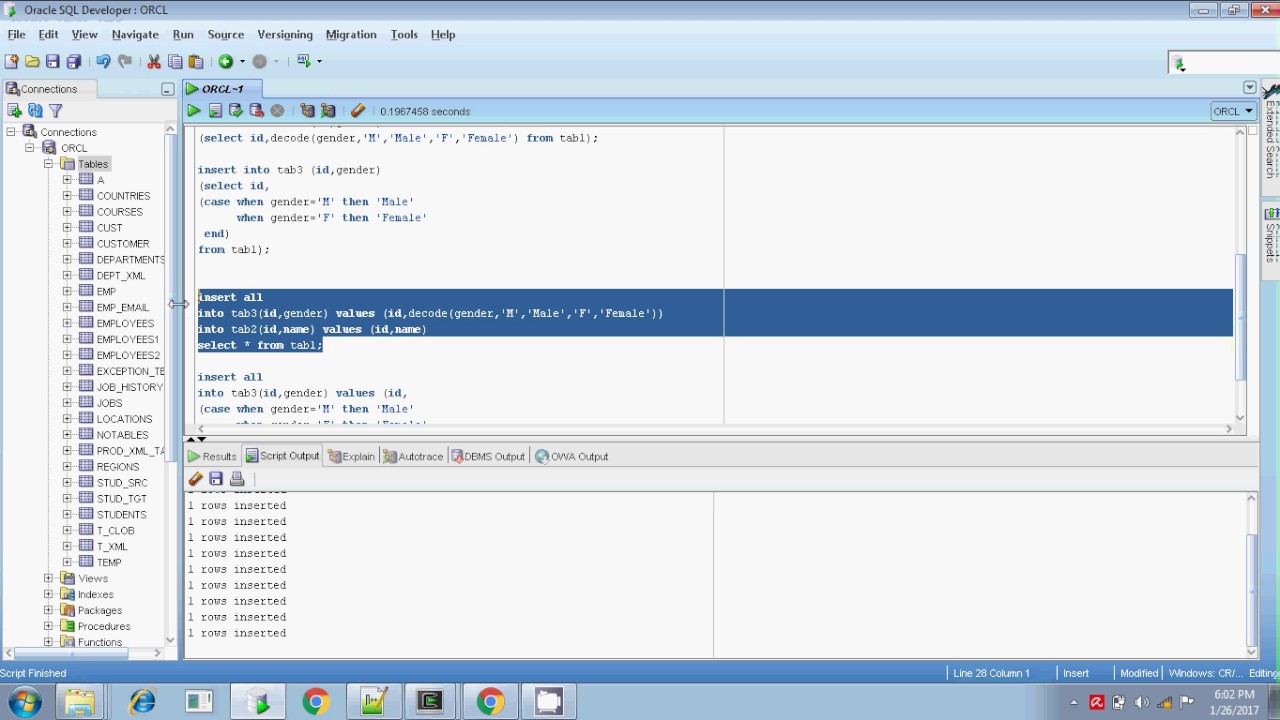 Oracle Decode and case statement inside insert and insert all statement