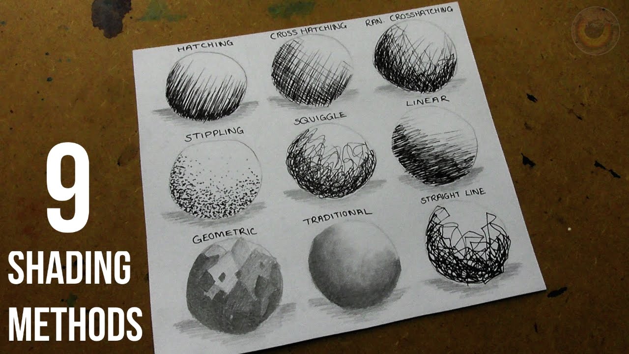 How to SHADE DRAWINGS with PENCIL AND PEN | 9 METHODS for Beginners | Tutorial