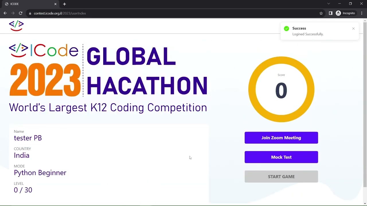Guide to Login for ICode Global Finals