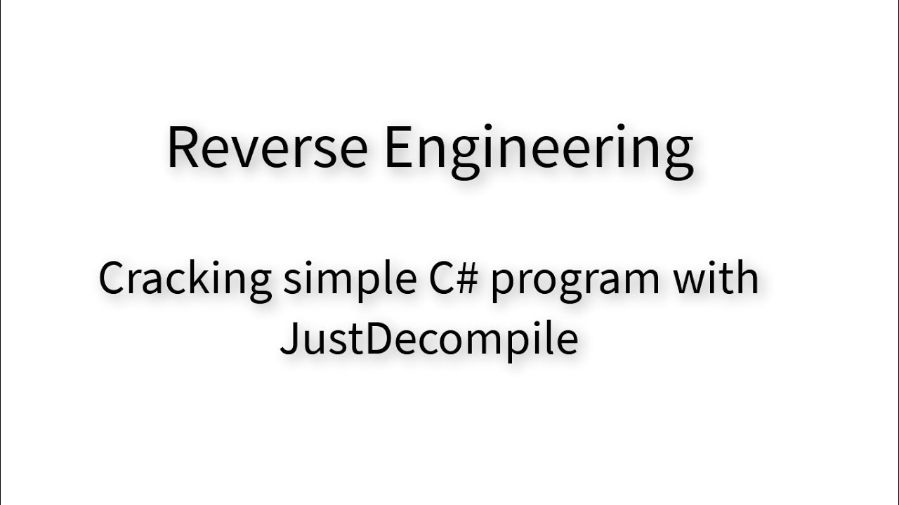 Reverse Engineering : Cracking .NET programs.